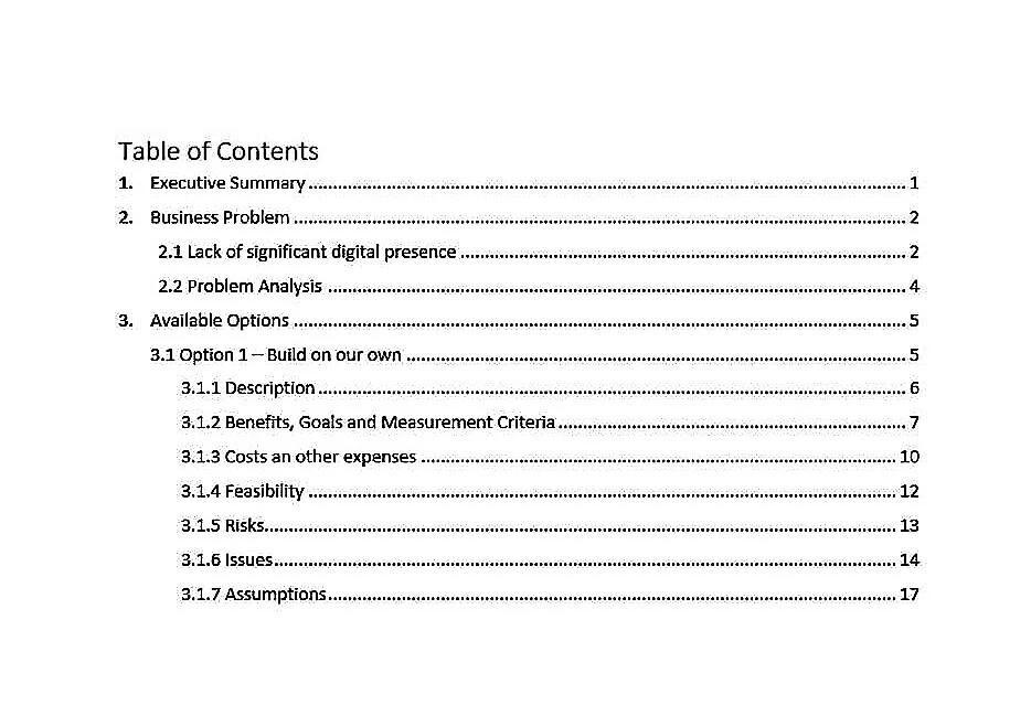 Creating The Table Of Contents In MS Word Guide With Examples